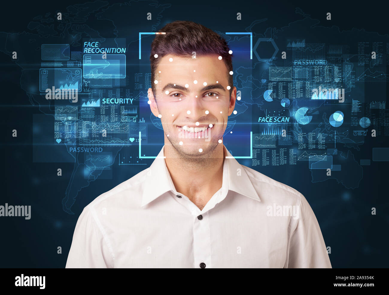Digital Face Recognition System concept Stock Photo - Alamy
