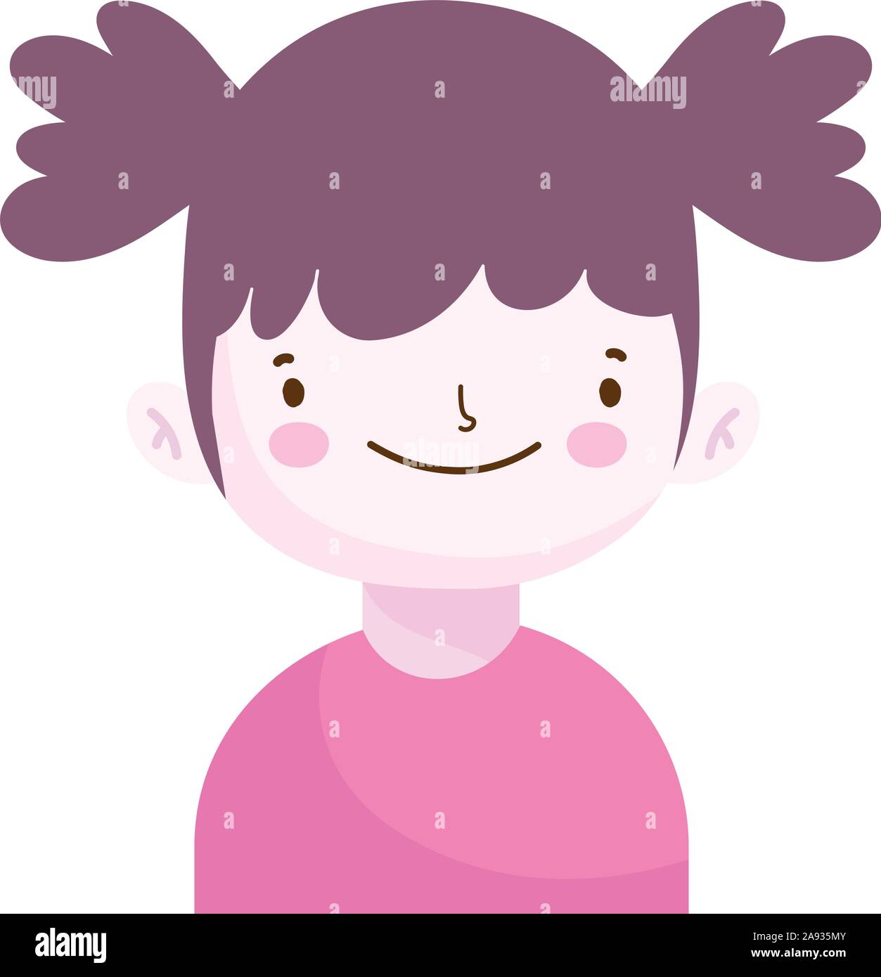 cute little girl portrait cartoon, children vector illustration Stock ...