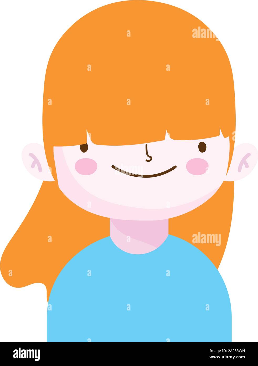 cute little girl portrait cartoon, children vector illustration Stock ...