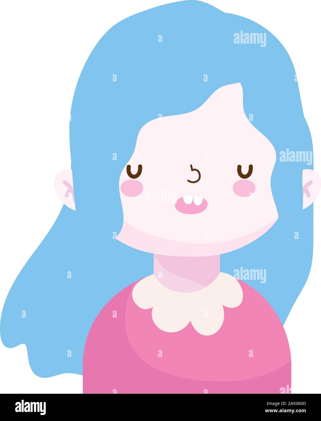 cute little girl portrait cartoon, children vector illustration Stock ...