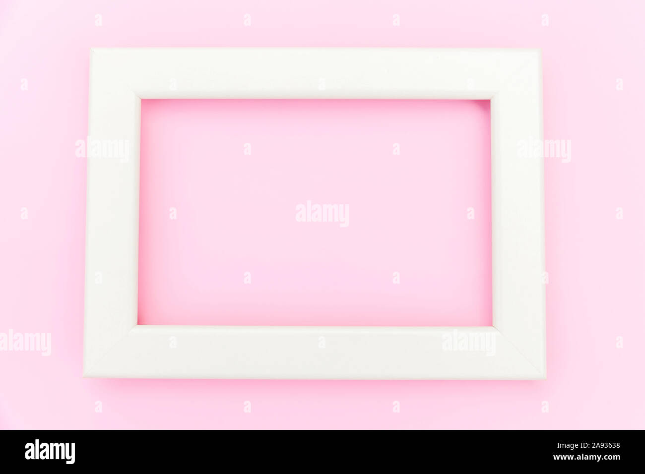 Simply design with empty pink frame isolated on pink pastel colorful ...