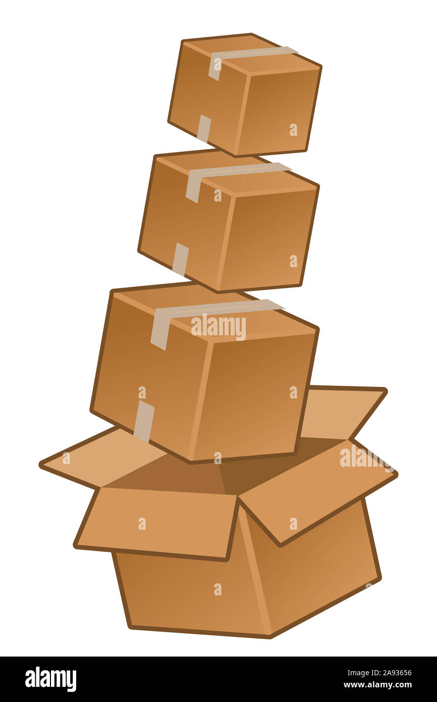 Parcels transport service Cut Out Stock Images & Pictures - Alamy