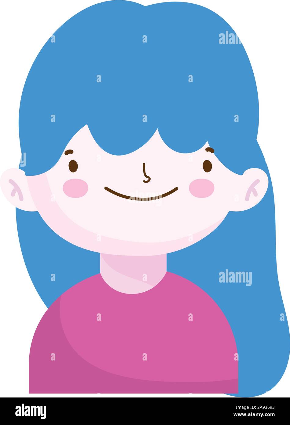 cute little girl portrait cartoon, children vector illustration Stock ...