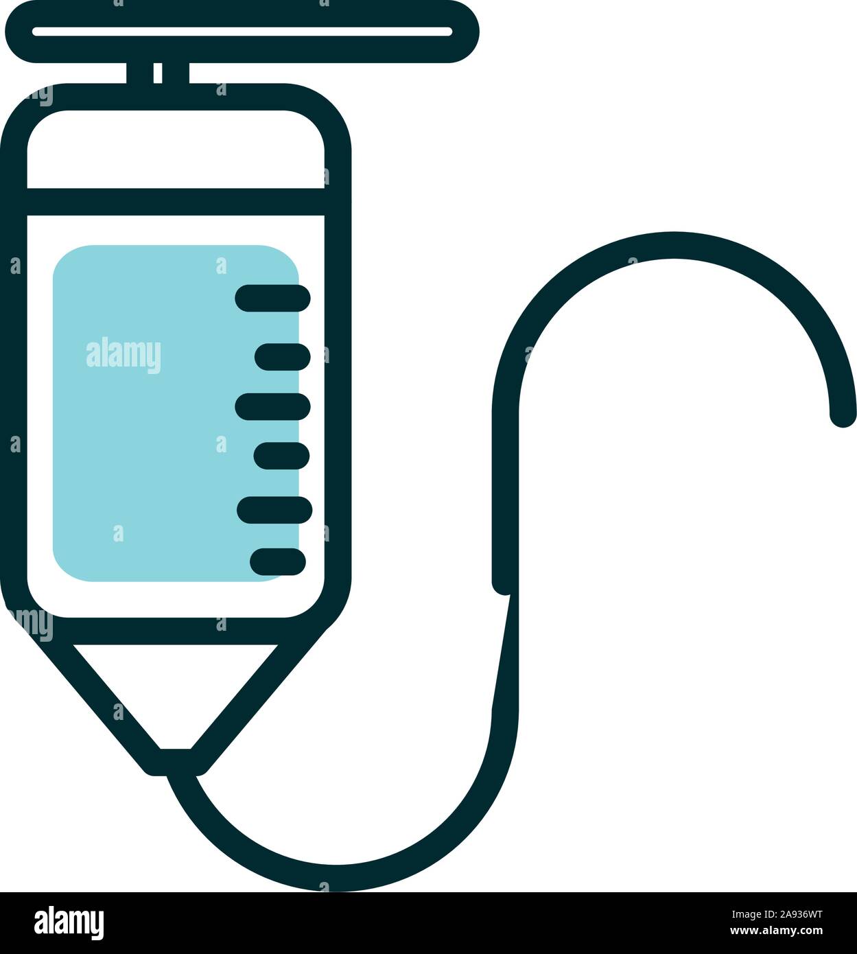 iv bag medicine equipment medical icon line fill vector illustration ...