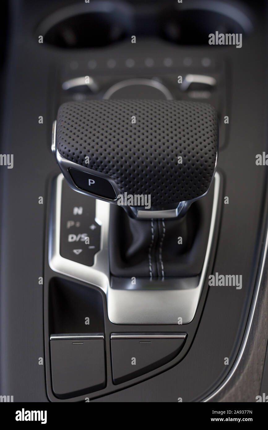 Automatic transmission of a new modern car. Modern transportation ...
