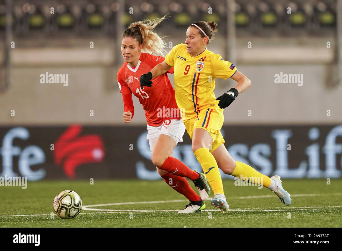 SCHAFFHAUSEN, SWITZERLAND - NOVEMBER 12: Encounter between Luana Bühler ...