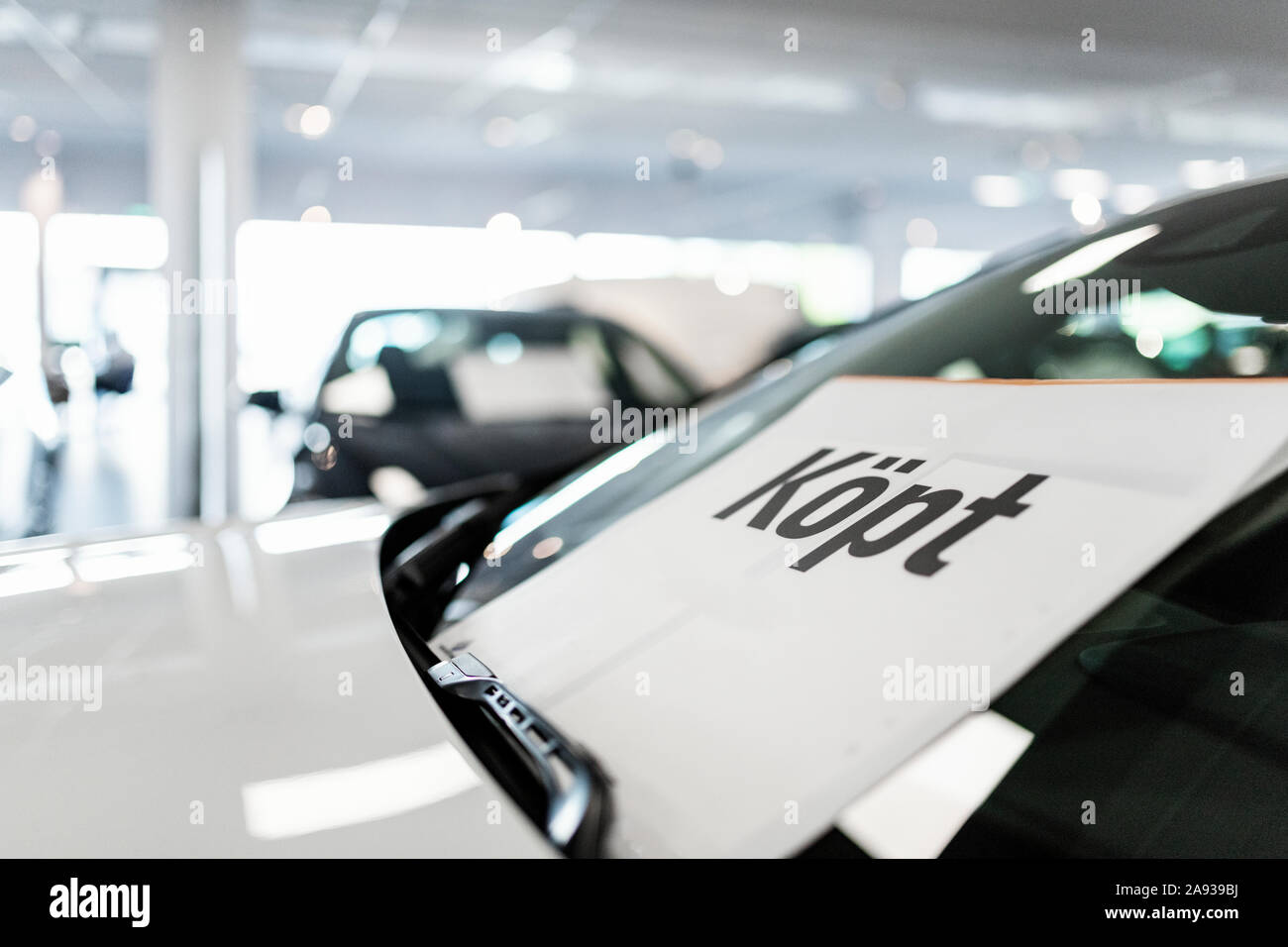 Sold car in showroom Stock Photo - Alamy