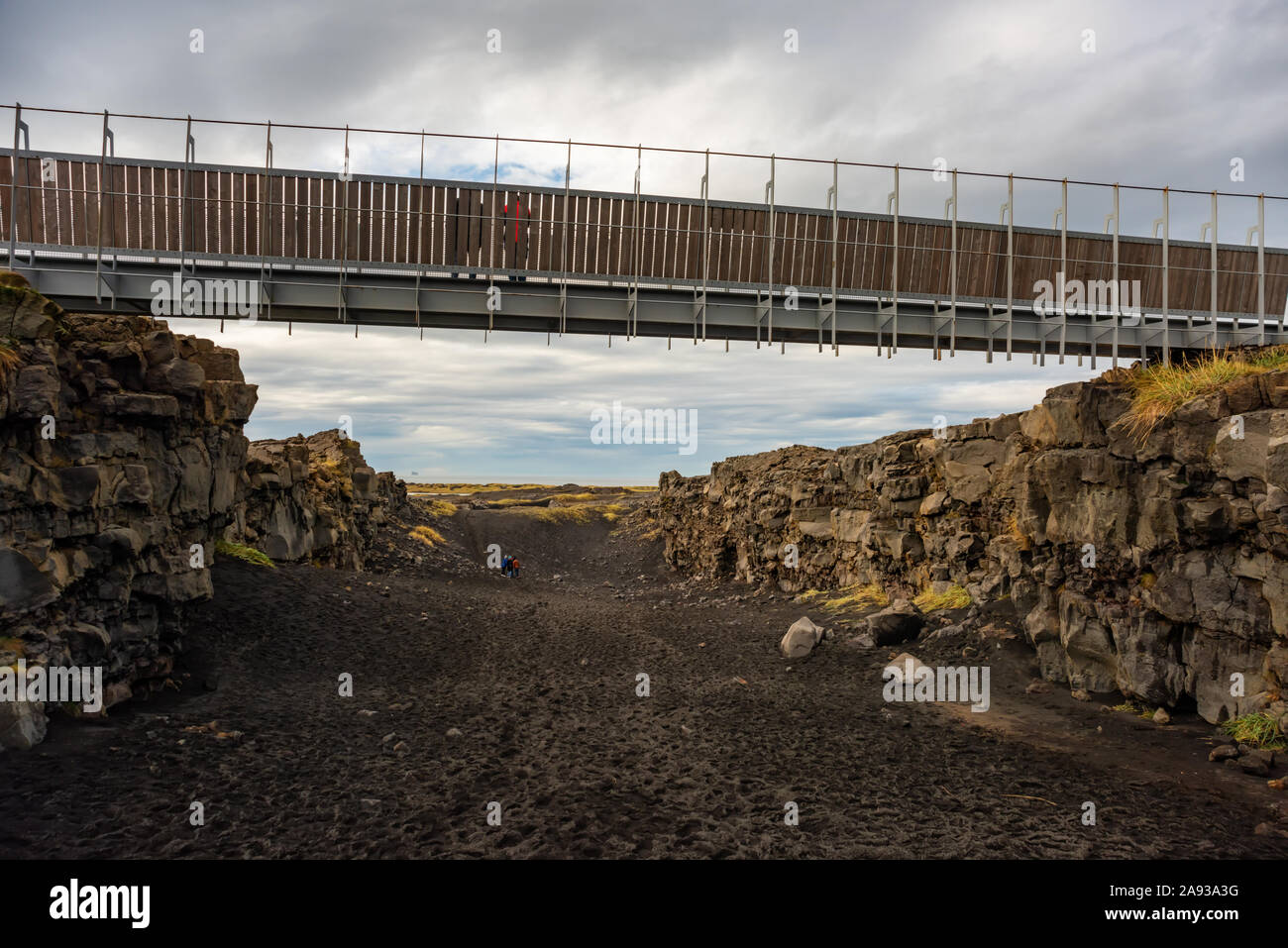 Bridge between Europe and North America continents in Reykjanes ...