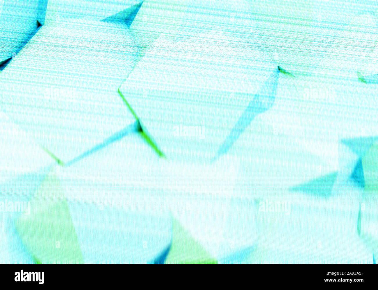 Abstract background with 3D shapes and broken tv glitch effect Stock ...