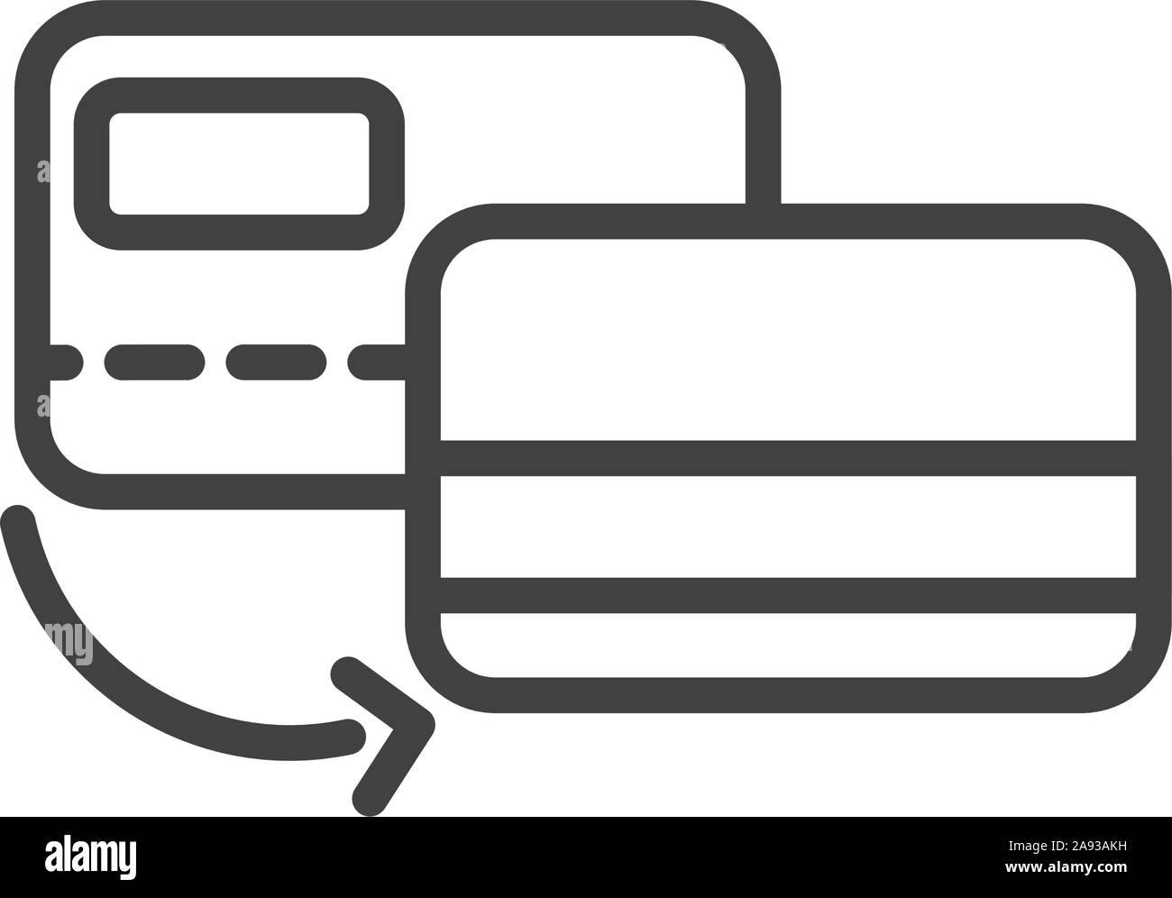 bank cards finance bank money icon thick line vector illustration Stock ...