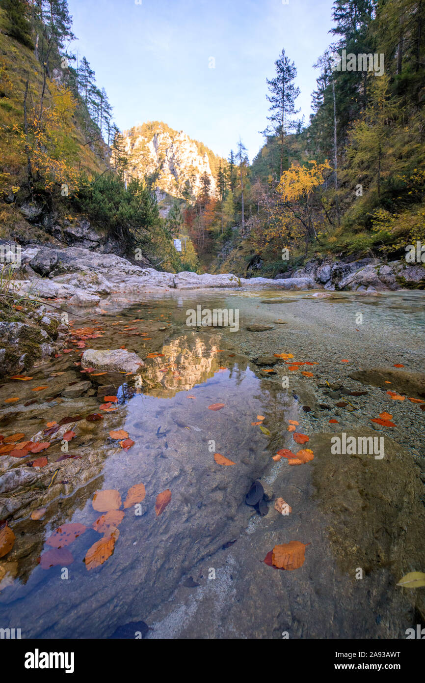 Autumn River in Valley Oetschergraben Austria, Lower Austria, Oetscher ...