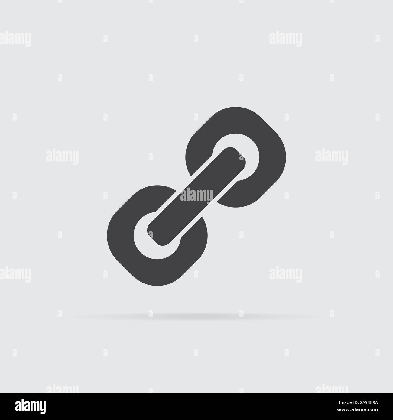 Link icon in flat style isolated on grey background. For your design ...
