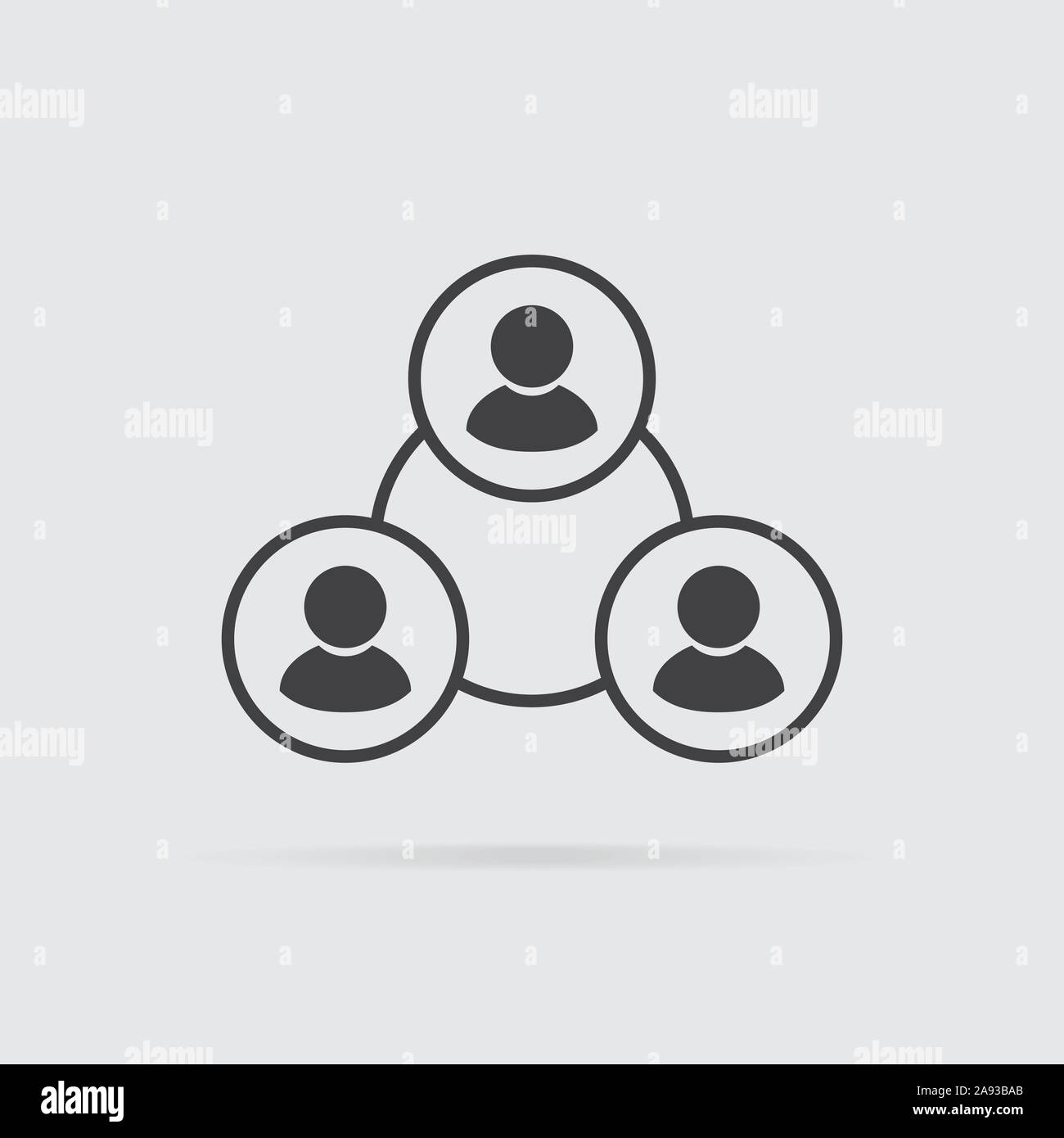 People network icon in flat style isolated on grey background. For your ...