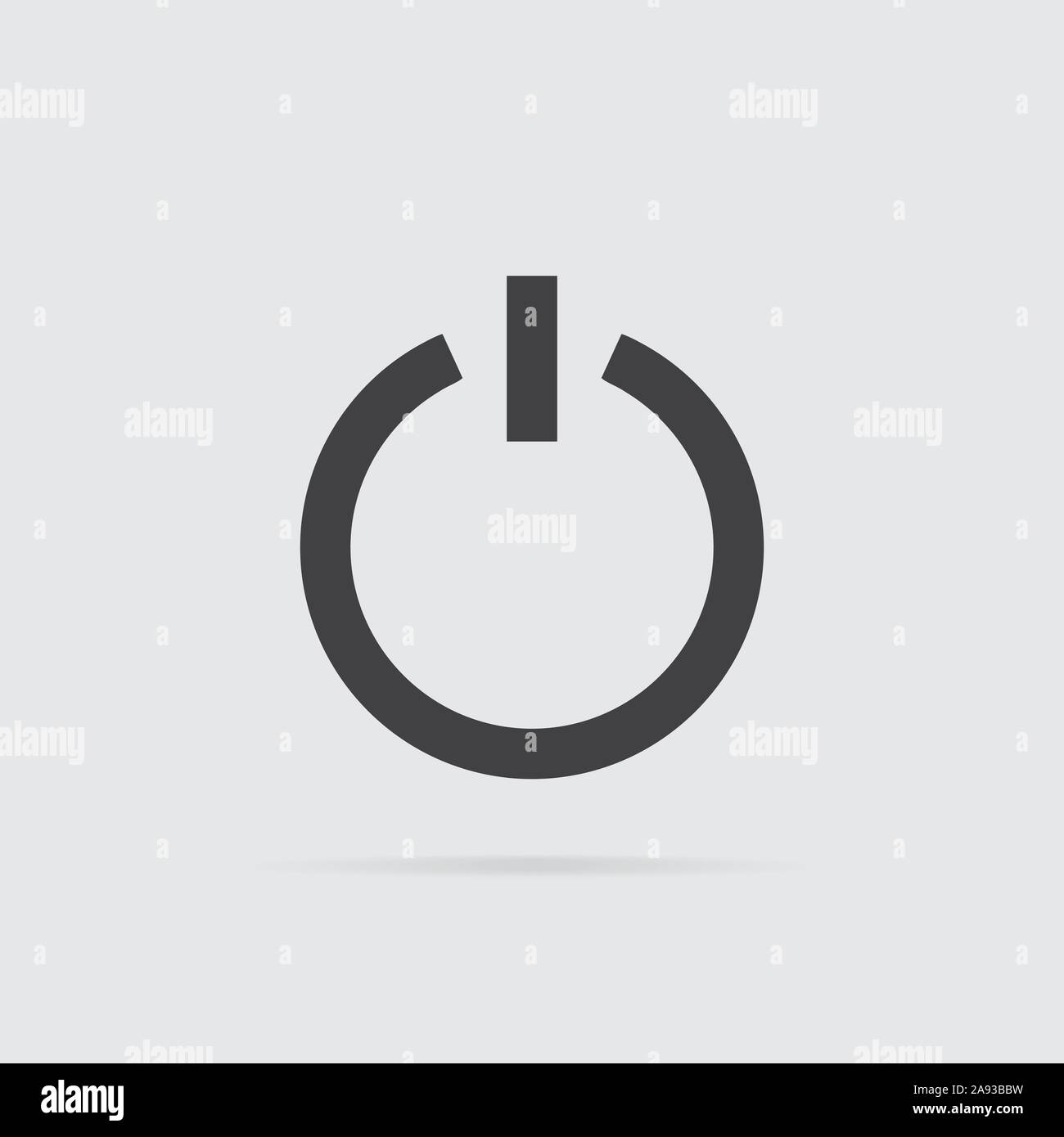 Power icon in flat style isolated on grey background. For your design ...