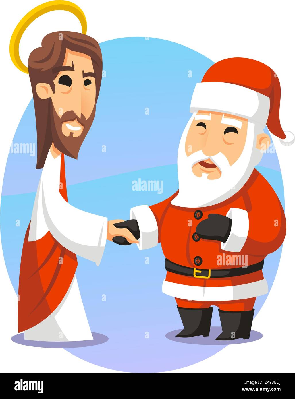 Santa claus shaking hands Stock Vector Images - Alamy