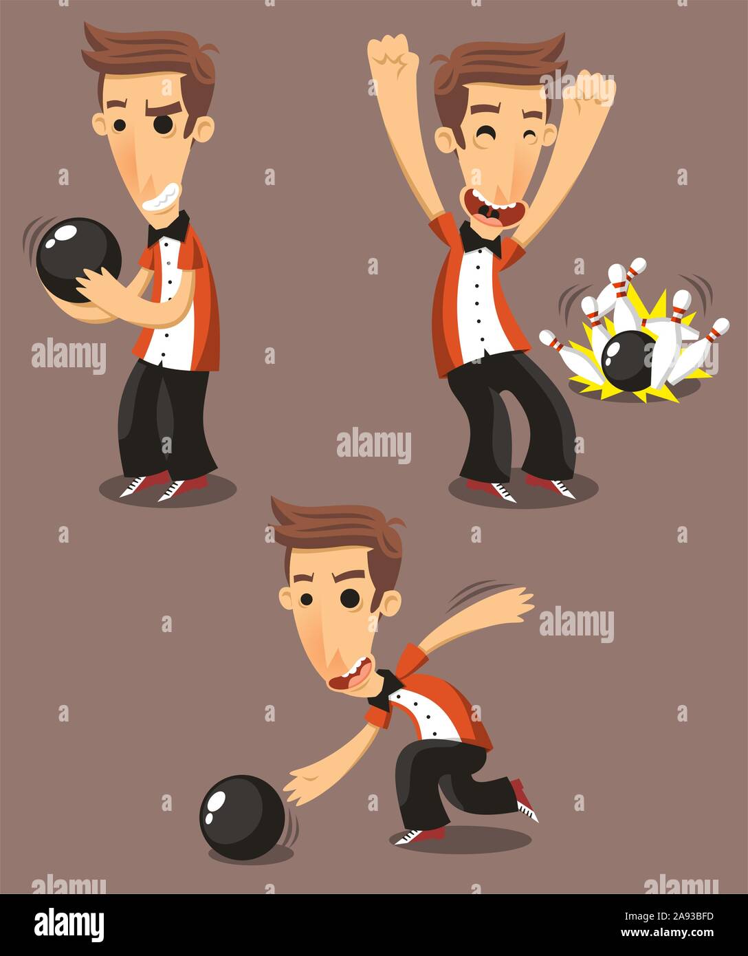 Ten pin bowling cartoon hi-res stock photography and images - Alamy