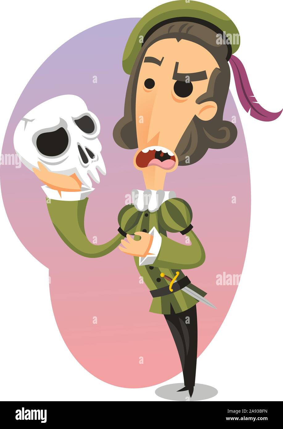 The Tragedy of Hamlet vector cartoon illustration Stock Vector Image ...