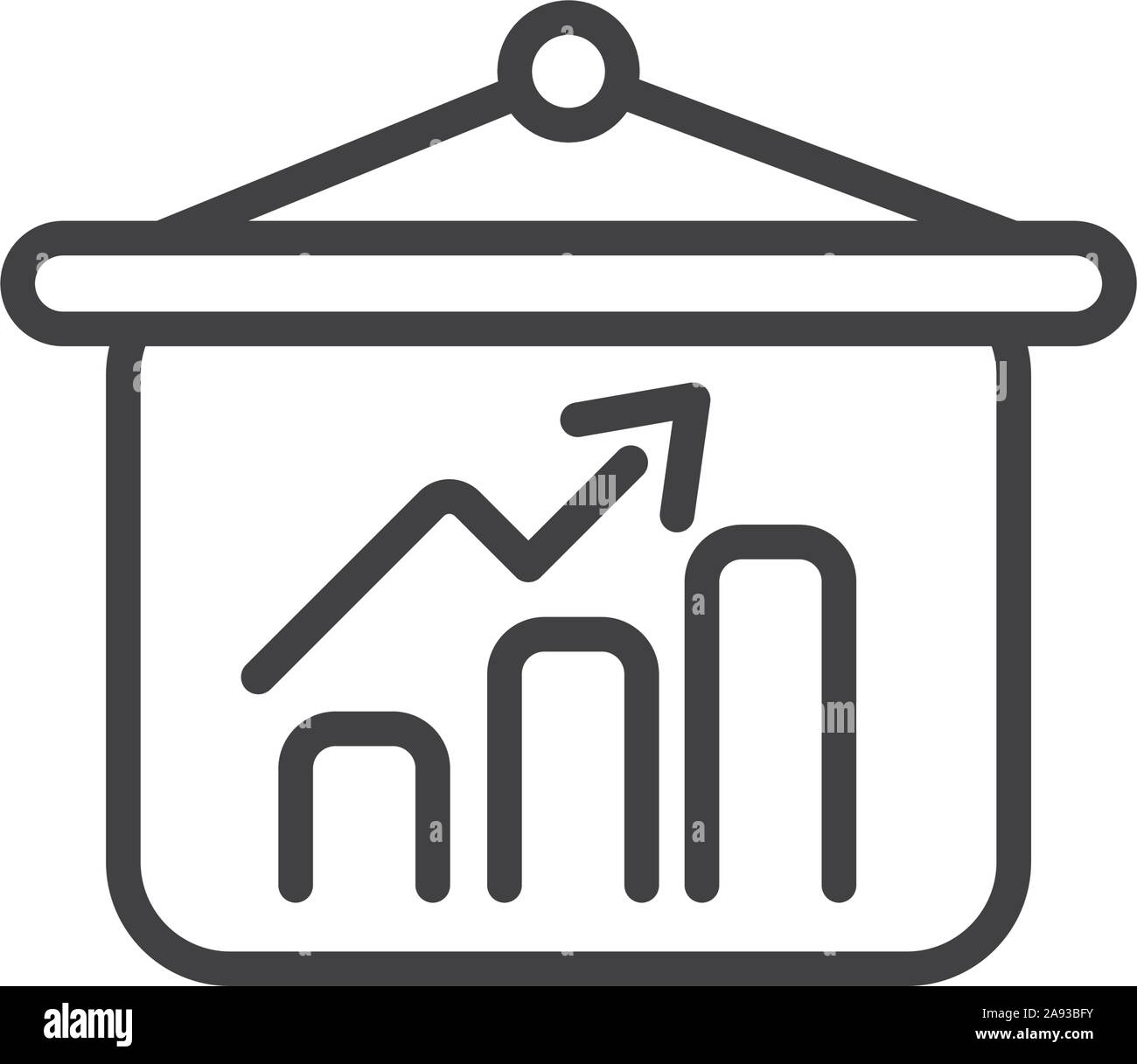 chart board finance bank money icon thick line vector illustration ...