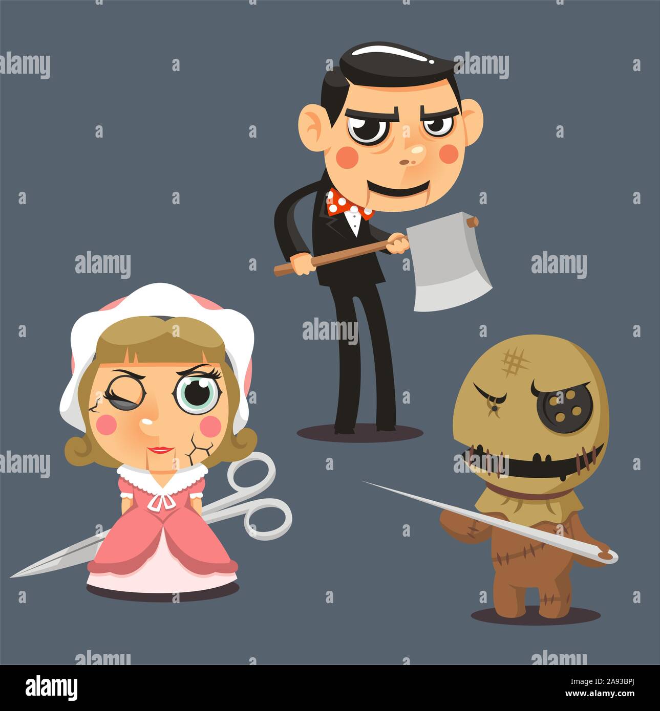 Creepy scissors Stock Vector Images - Alamy