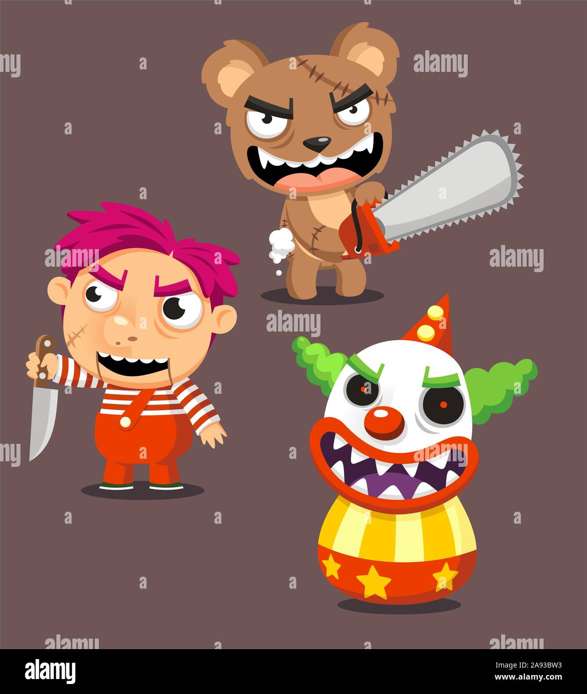 Scary clown doll Stock Vector Images - Alamy