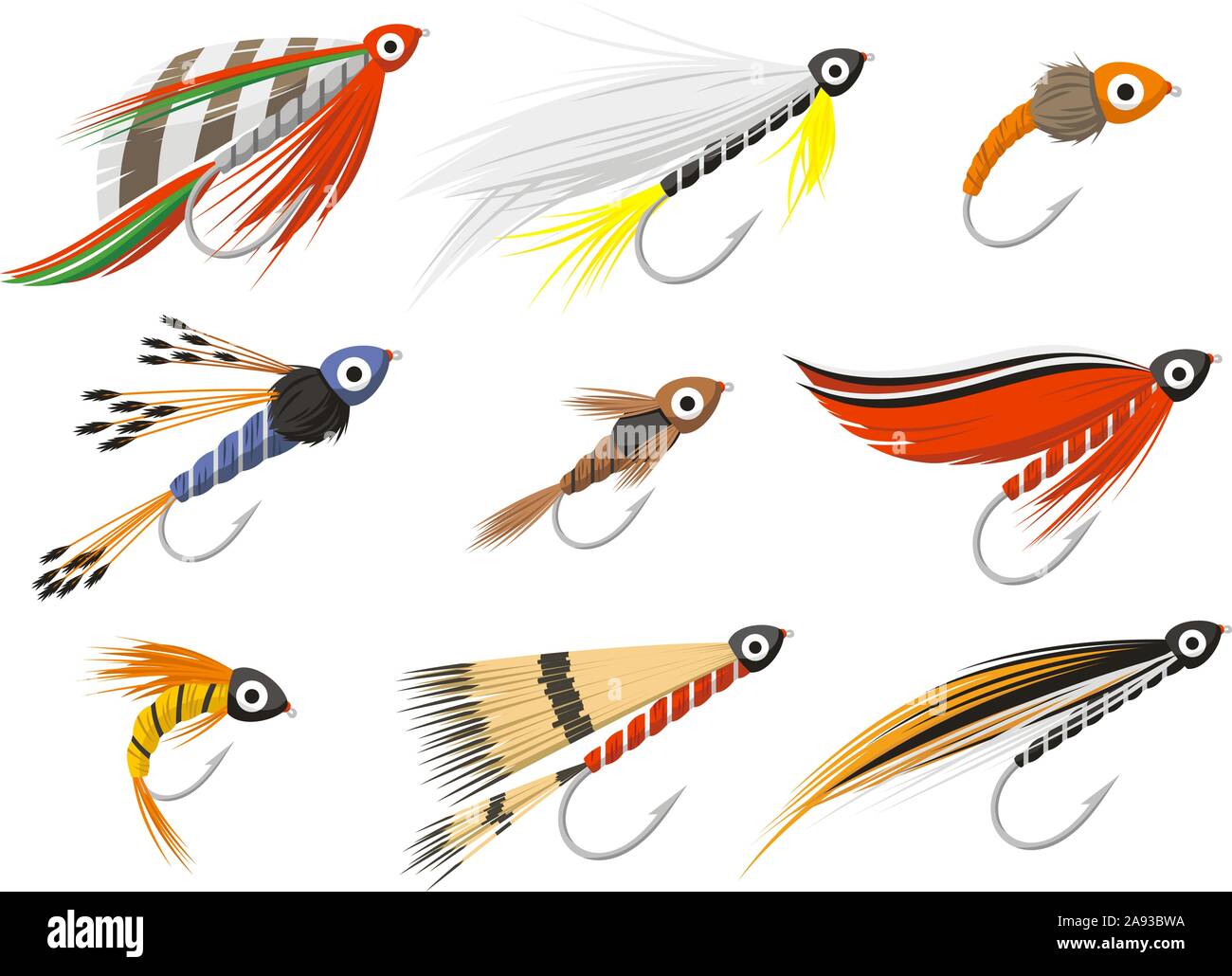 Flies and rod Stock Vector Images - Alamy