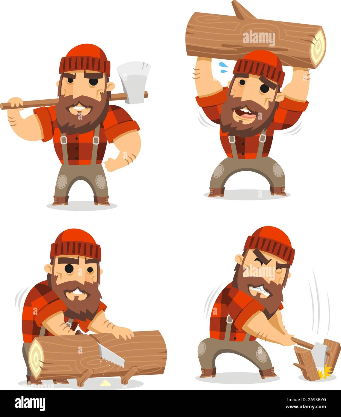 lumberman vector cartoon set Stock Vector Image & Art - Alamy