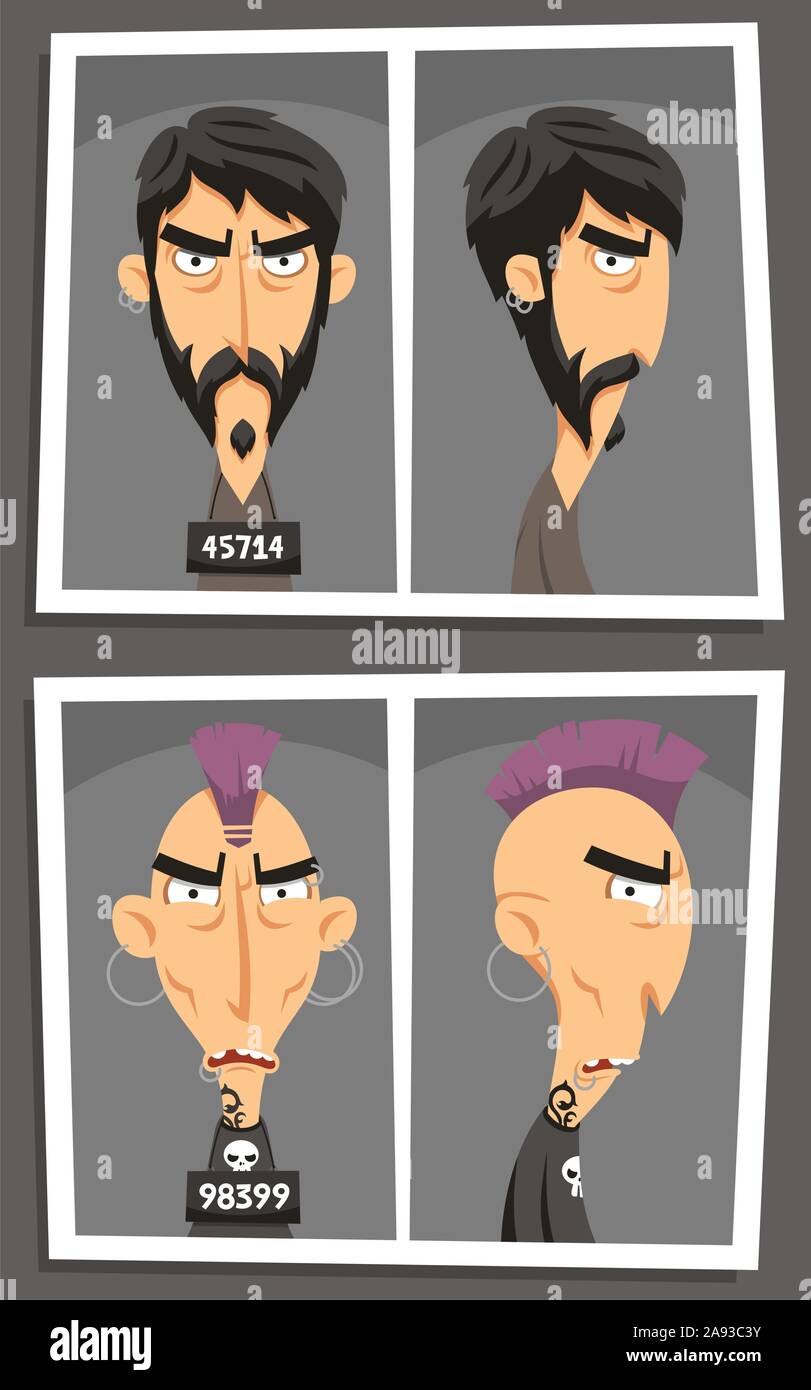 Cartoon Characters Mug Shots