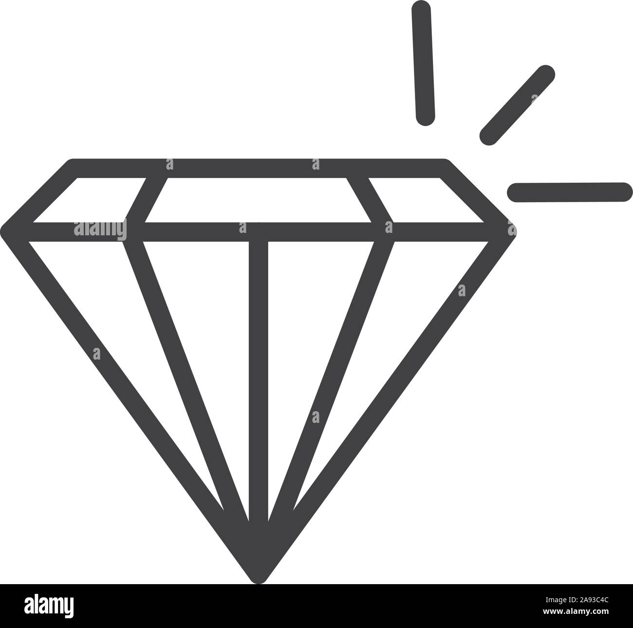 diamond treasure money icon thick line vector illustration Stock Vector ...