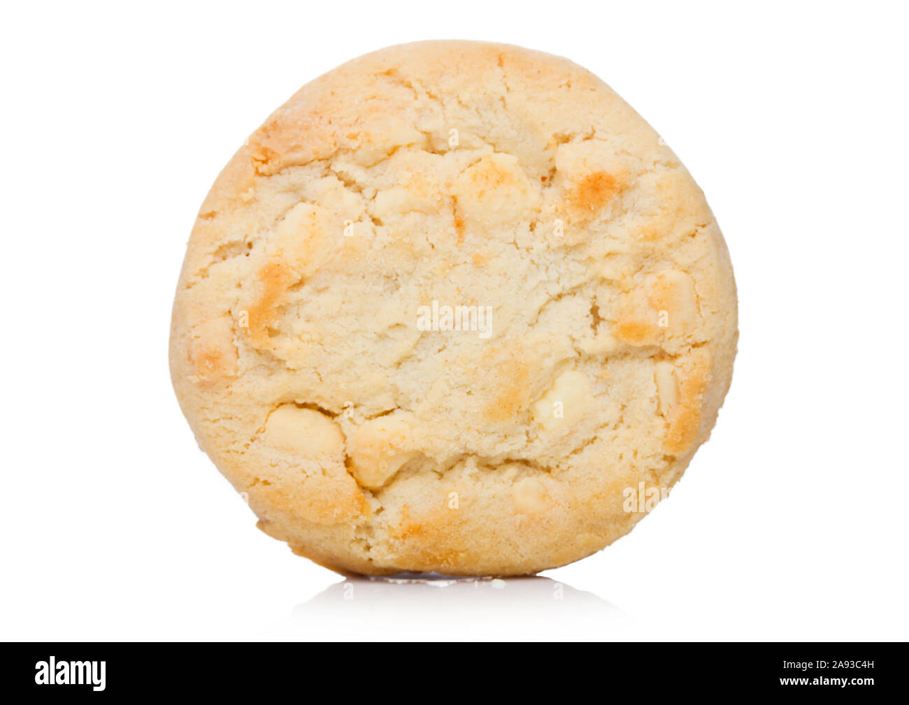 White chocolate biscuit cookie on white Stock Photo - Alamy