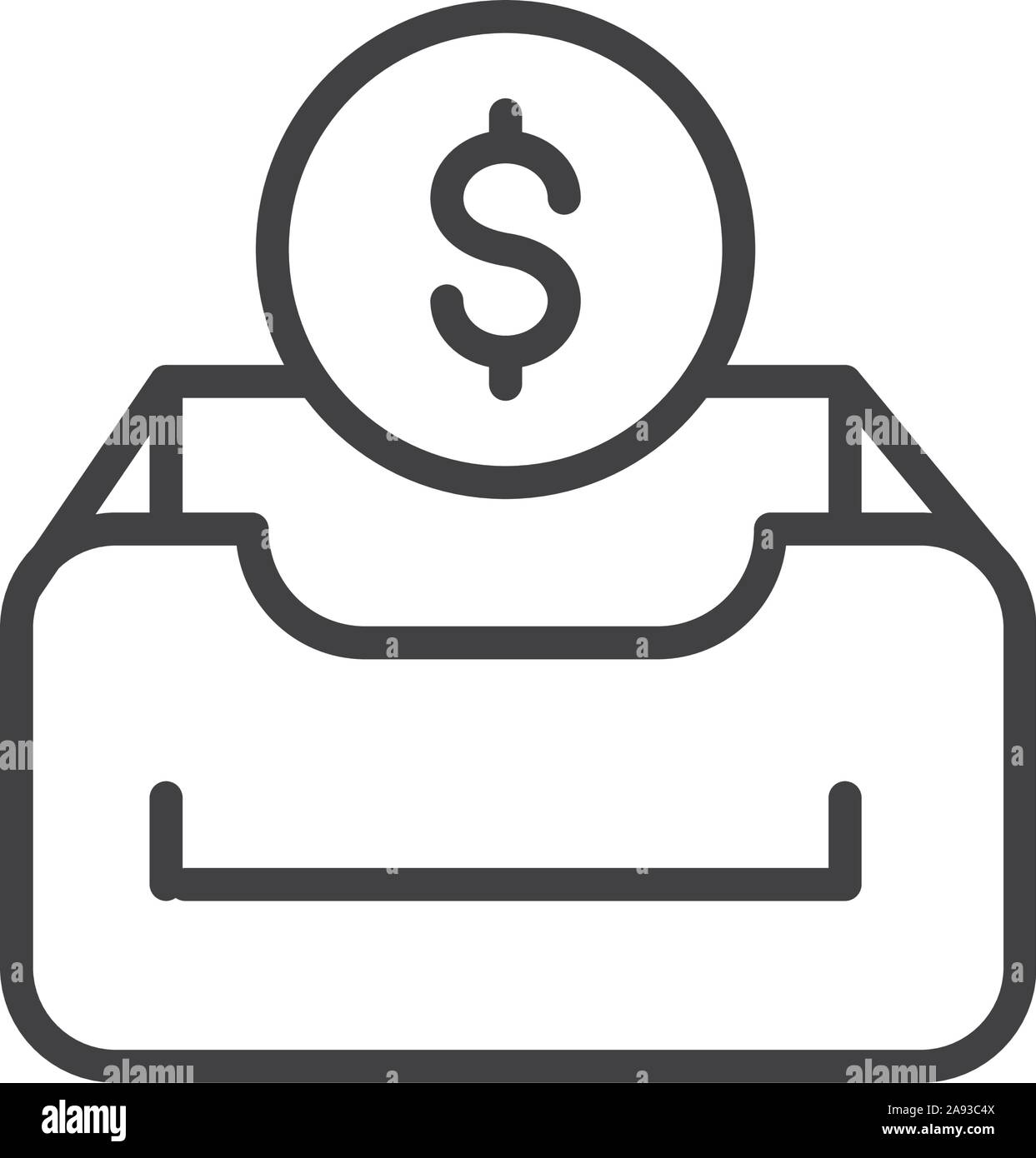 saving coin finance bank money icon thick line vector illustration ...