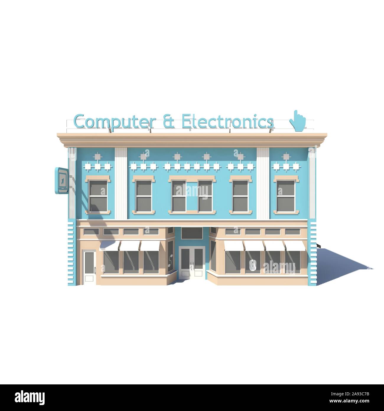 A 3d render of a commercial building Stock Photo - Alamy