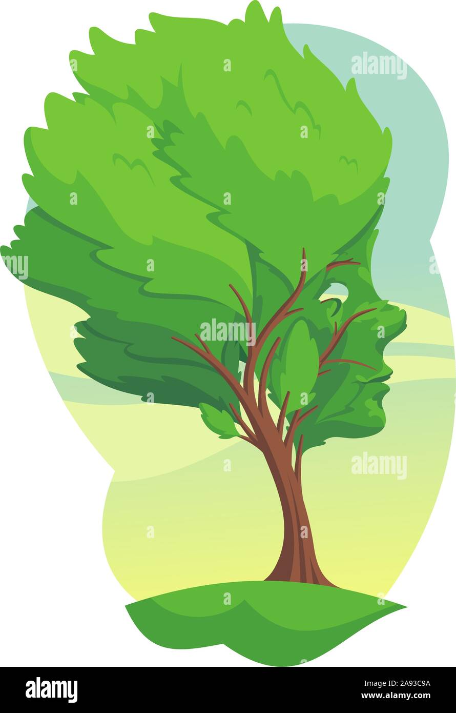 tree with a face cartoon illustration Stock Vector Image & Art - Alamy