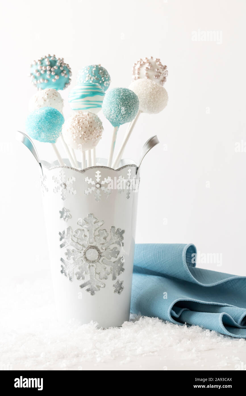 decorated various cake pops with napkin Stock Photo - Alamy