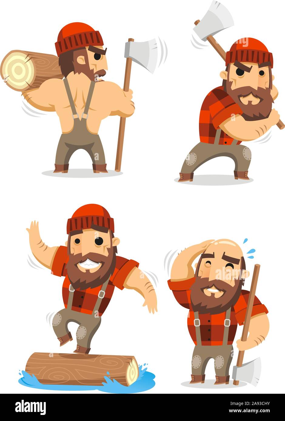 lumberman vector cartoon set 2 Stock Vector Image & Art - Alamy