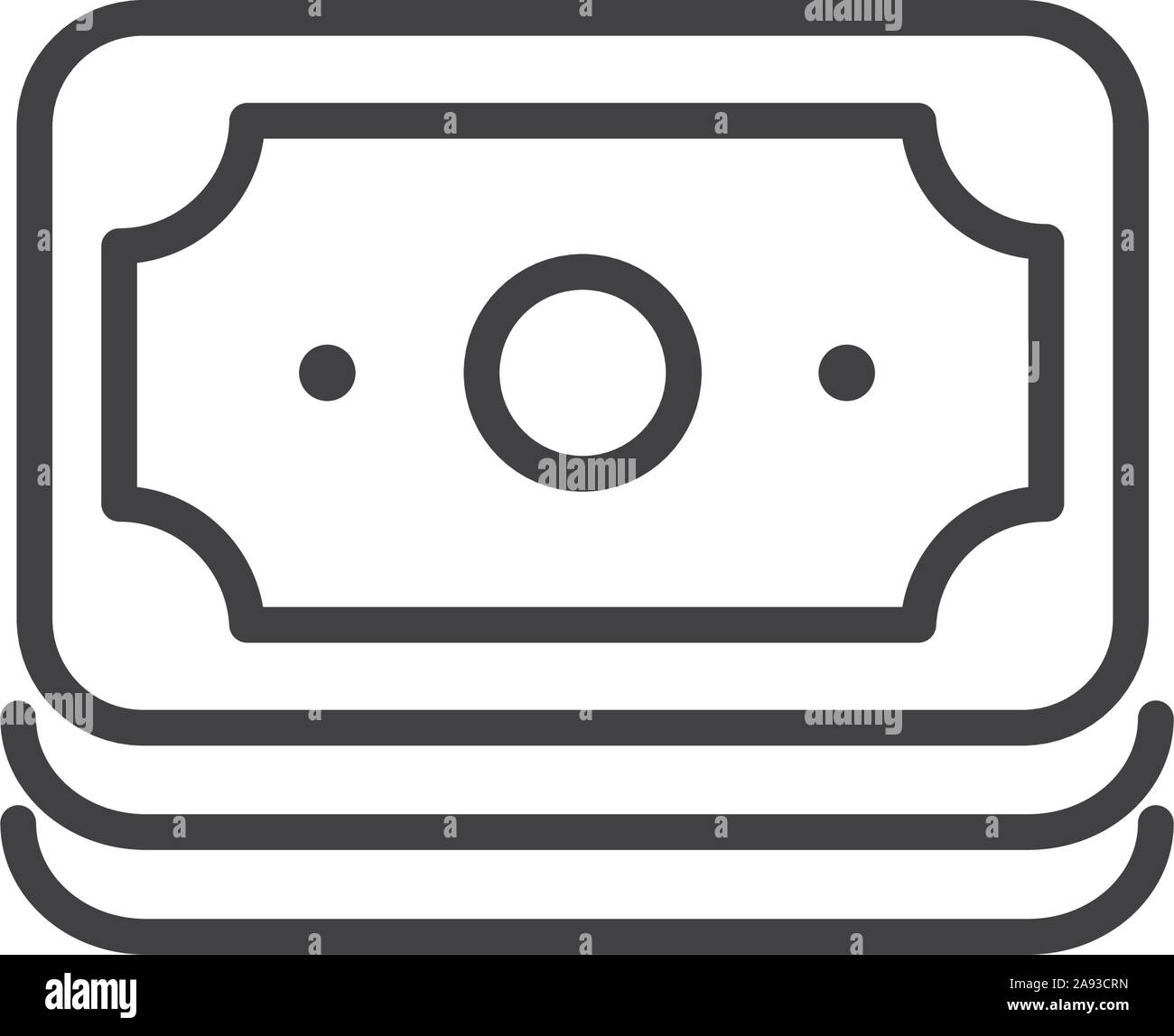 banknote cash bank money icon thick line vector illustration Stock ...