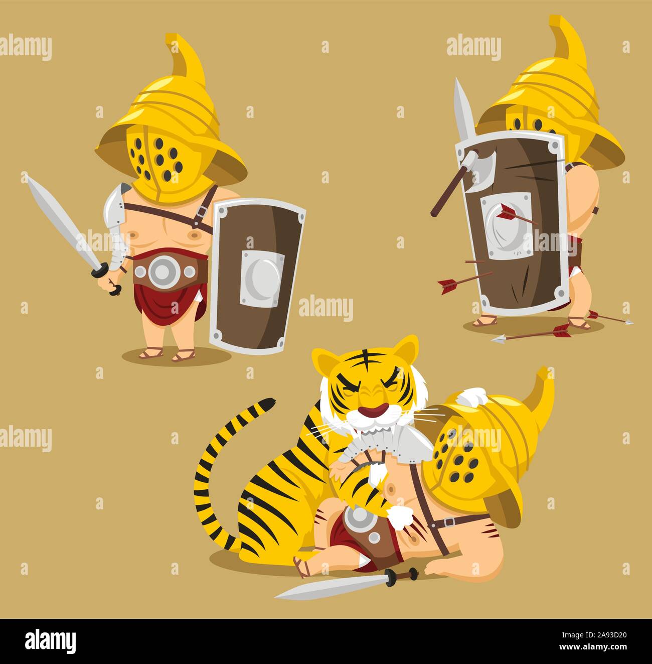 Gladiator Power Glory Blood Winner Hero vector cartoon illustration ...