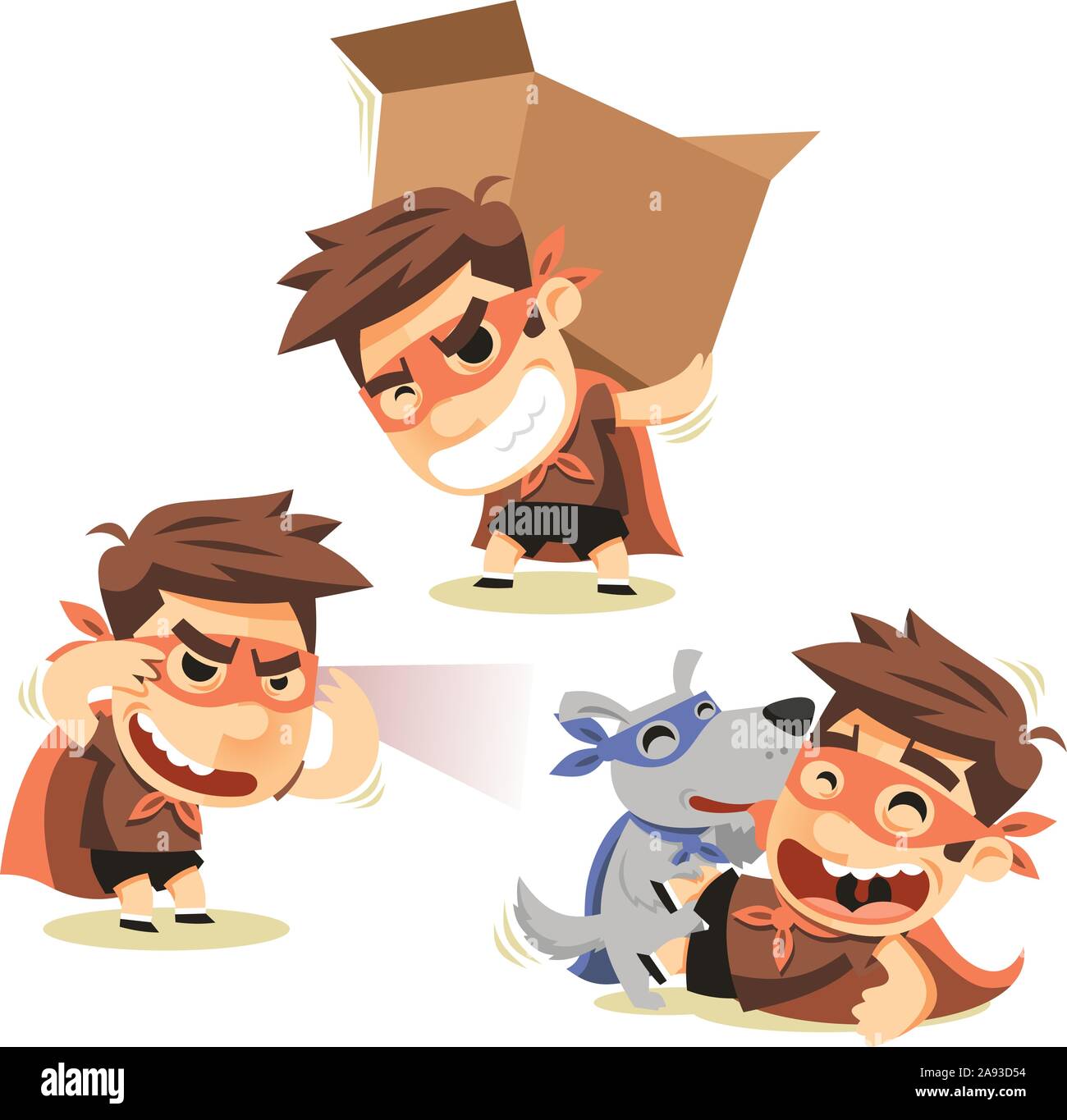 retro super hero boy cartoon illustration Stock Vector Image & Art - Alamy