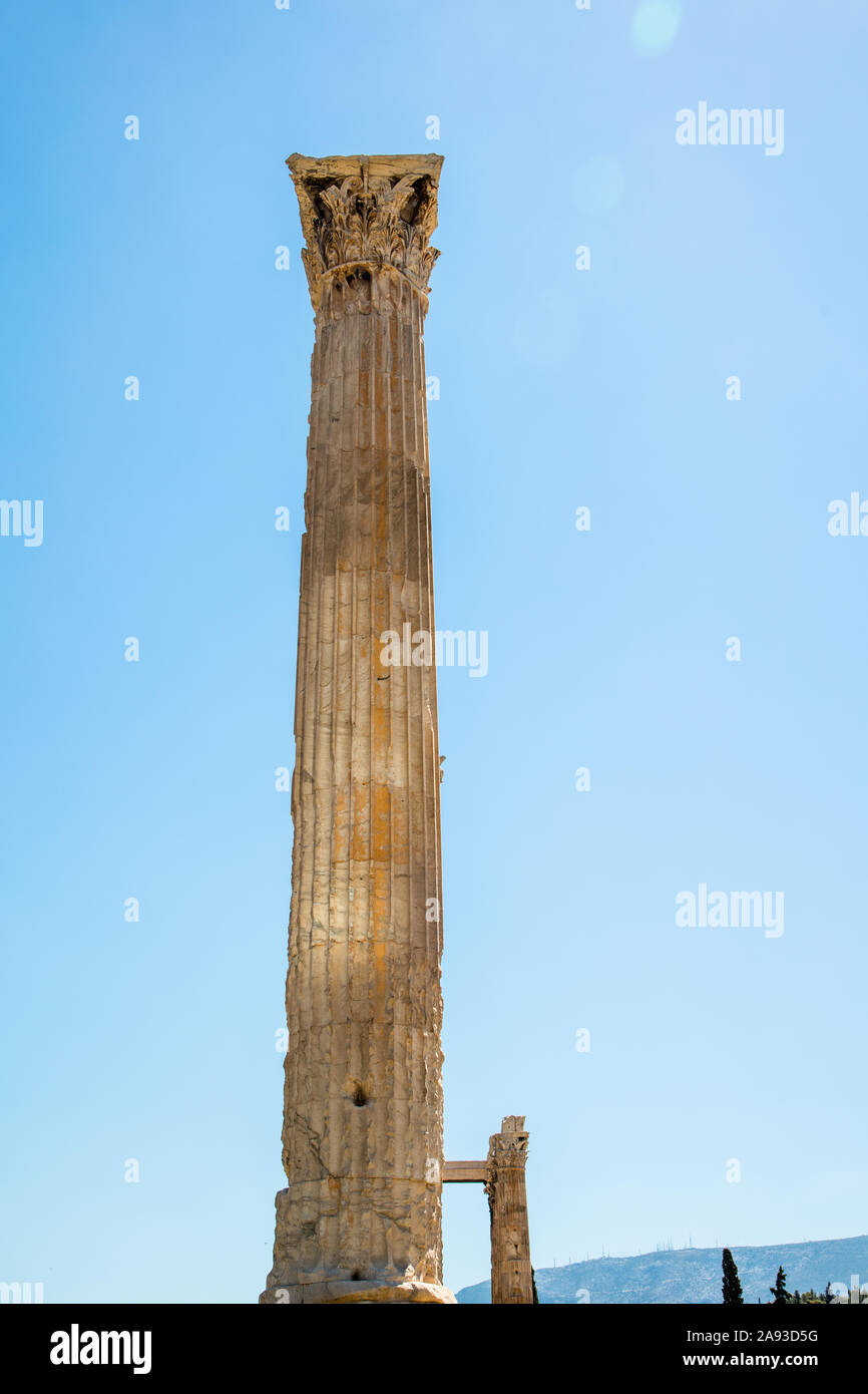 Solitary column in the Temple of Olympian Zeus, also known as the ...