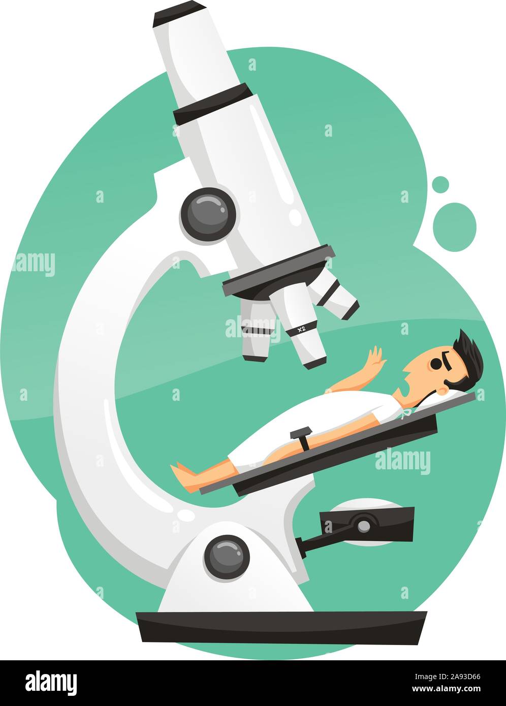 patient under microscope cartoon illustration Stock Vector Image & Art ...