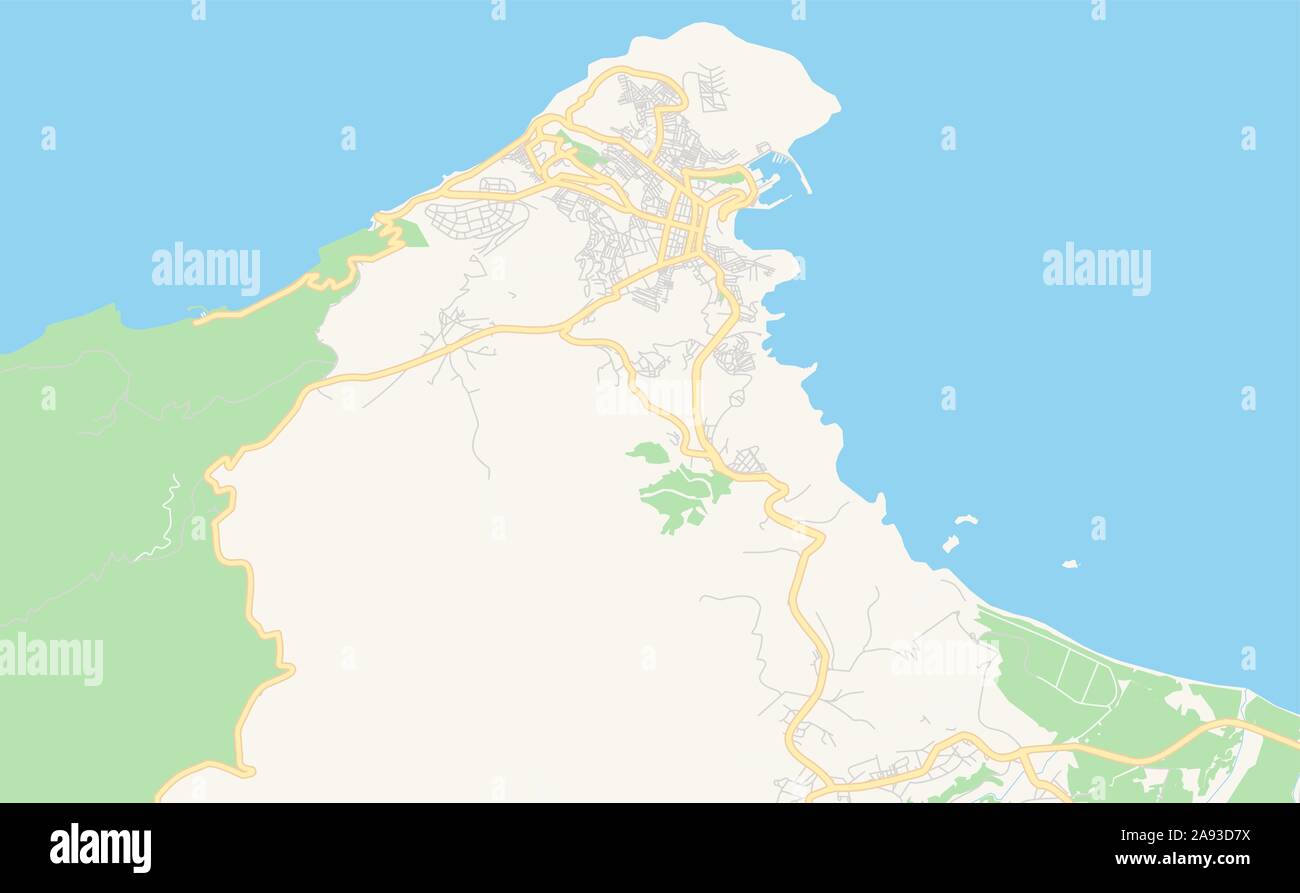 Printable street map of Al Hoceima, Morocco. Map template for business ...