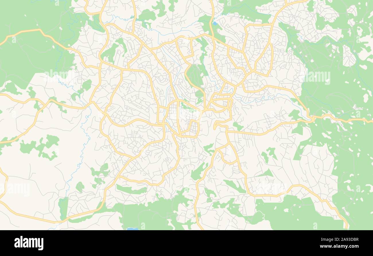 Printable street map of Bamenda, Cameroon. Map template for business ...