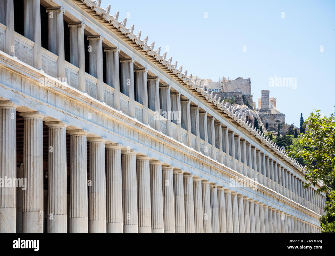 Collonades in Stoa of Attalos, which houses the Museum of the Ancient ...