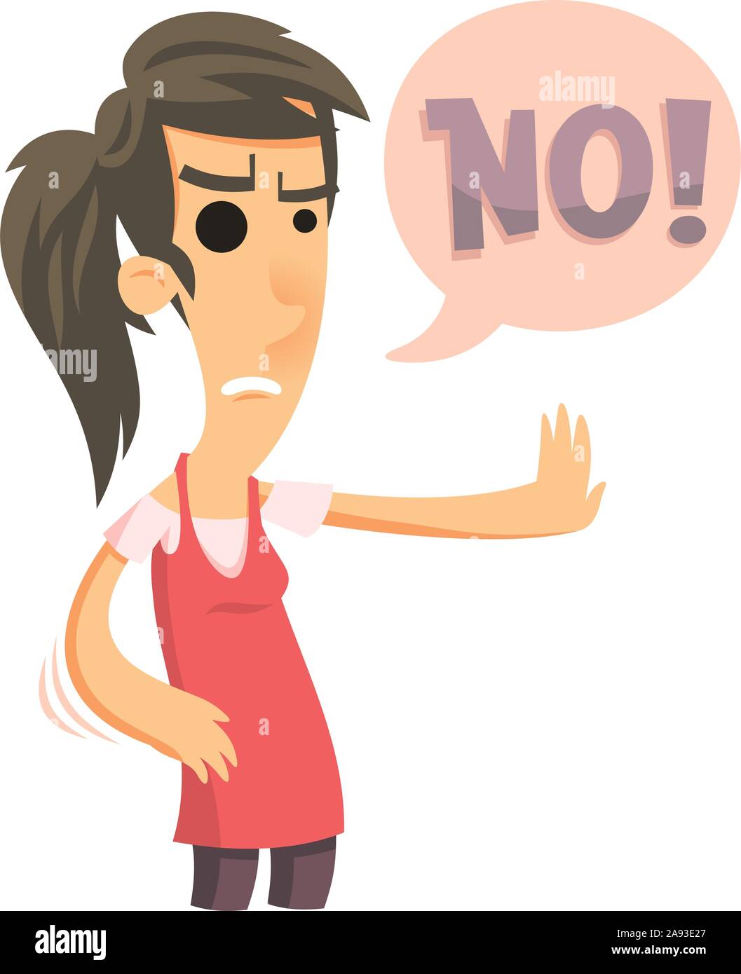 woman saying no vector illustration Stock Vector Image & Art - Alamy
