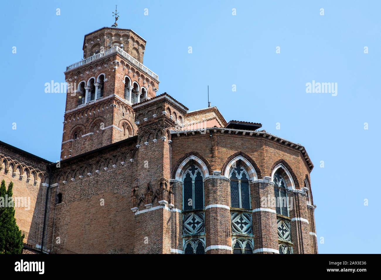 A view of the exterior of Basilica Dei Frari, also known as Basilica di ...