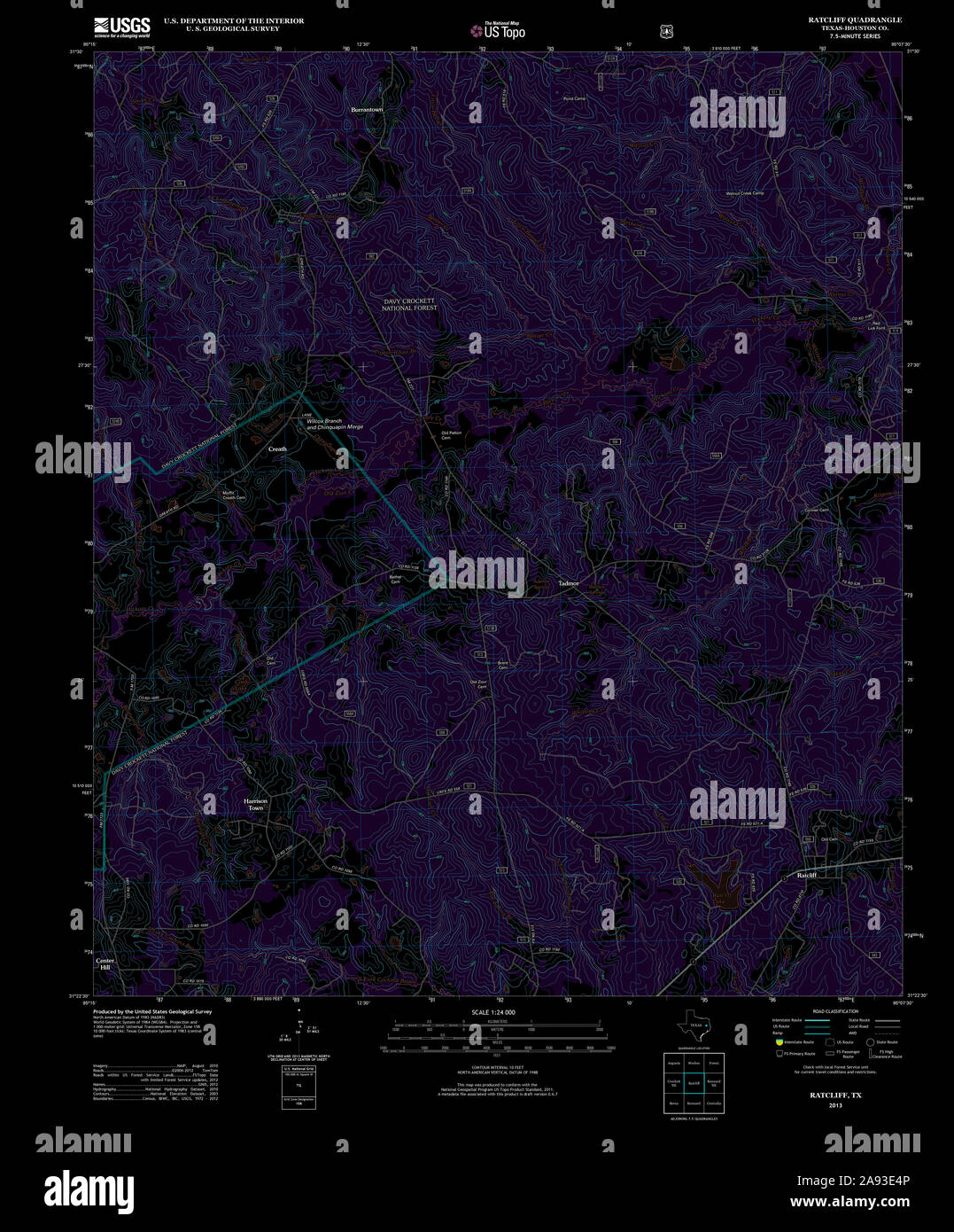 Map of ratcliff texas hi-res stock photography and images - Alamy
