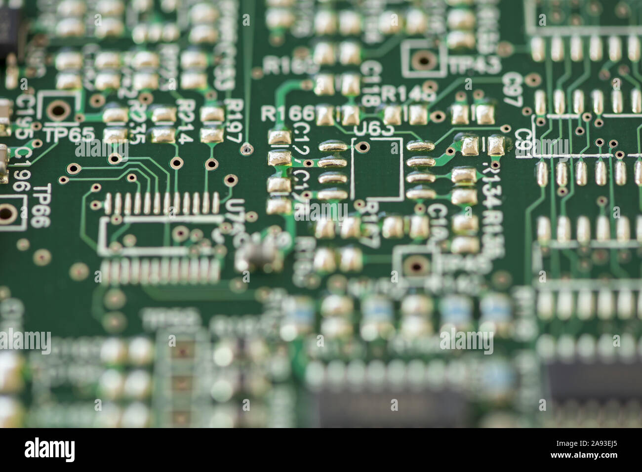 Close-up of a motherboard. Circuit with electronic components Stock ...