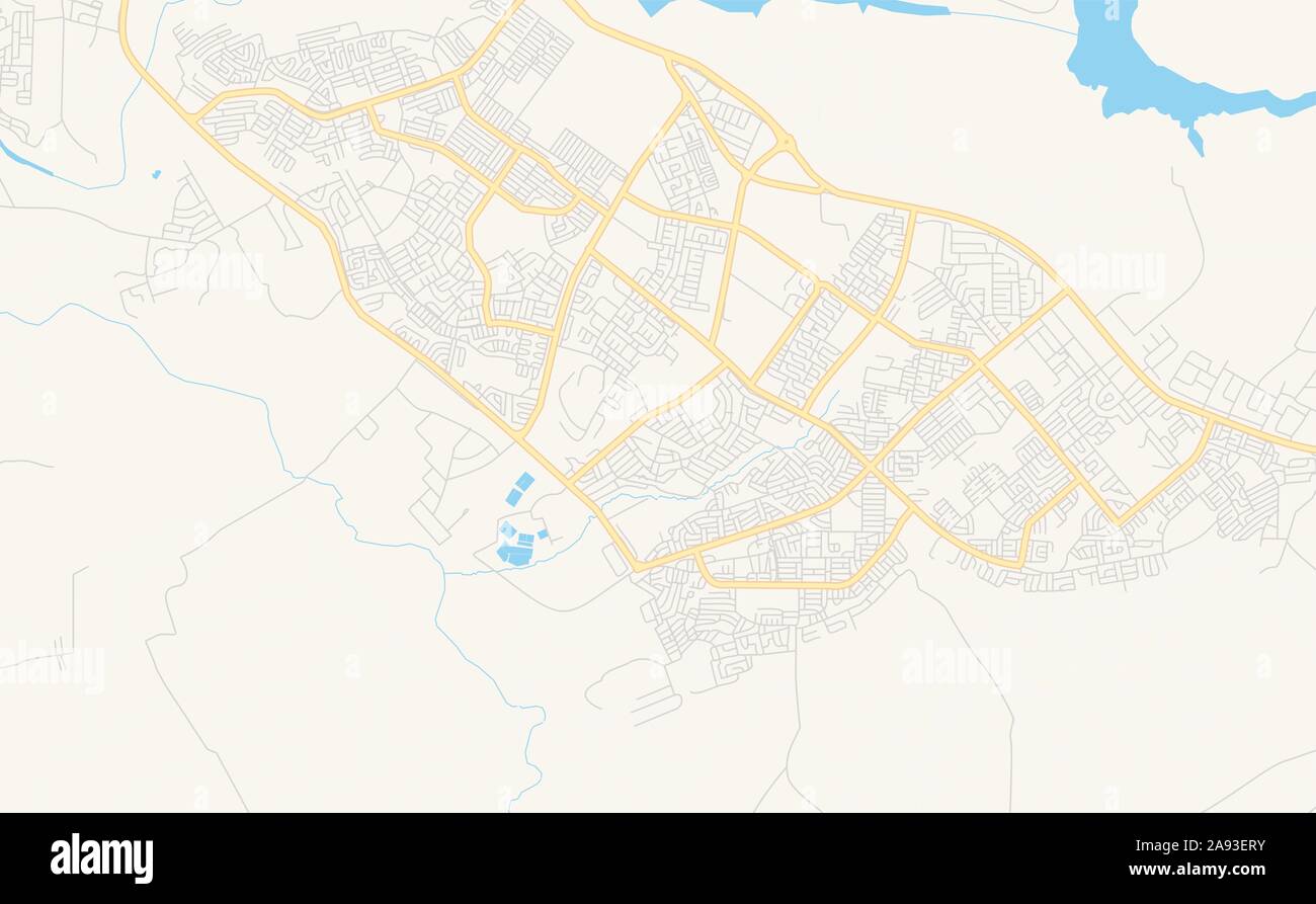 Printable street map of Chitungwiza, Zimbabwe. Map template for ...