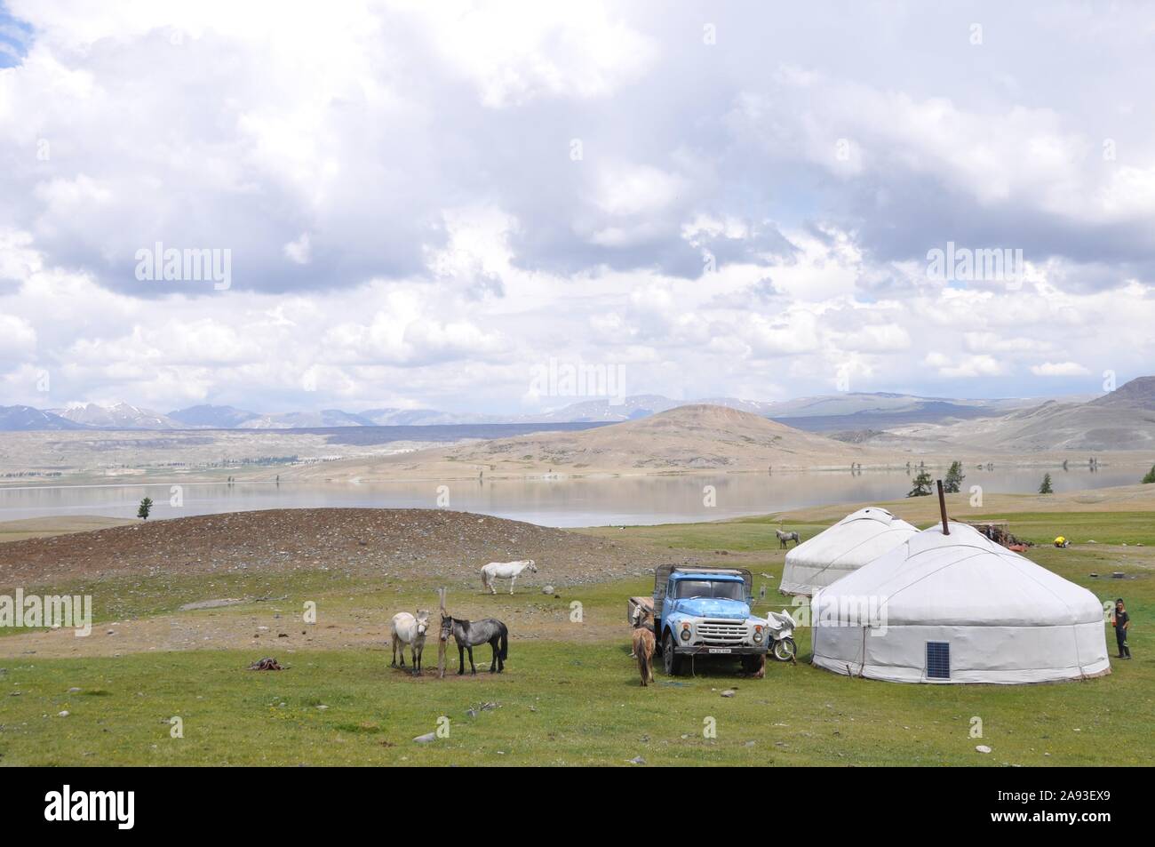 Beautiful landscapes of wild stepes of Mongolia Stock Photo - Alamy