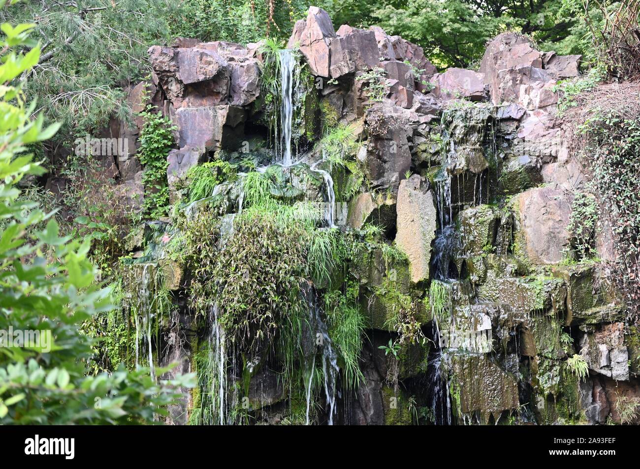 beautifully built little waterfall in th Scenic Area of Tiger Hill ...