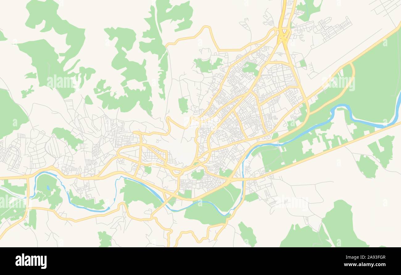 Printable street map of Tetouan, Morocco. Map template for business use ...